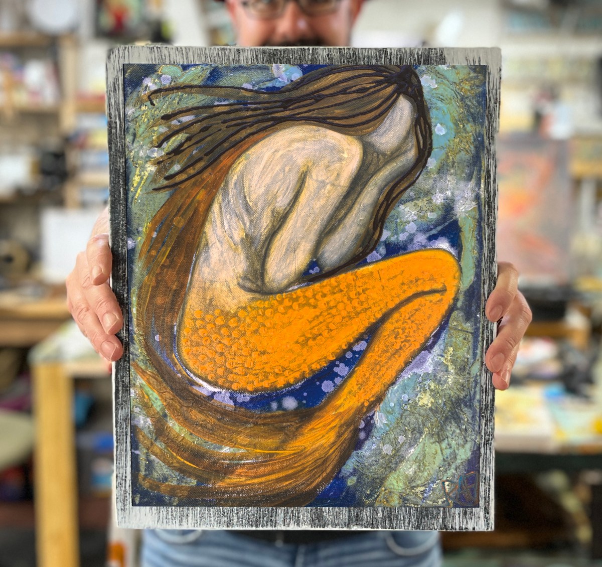 Koi Mermaid Rustic Wall Art By Artist Rafi Perez Textured Artist ...