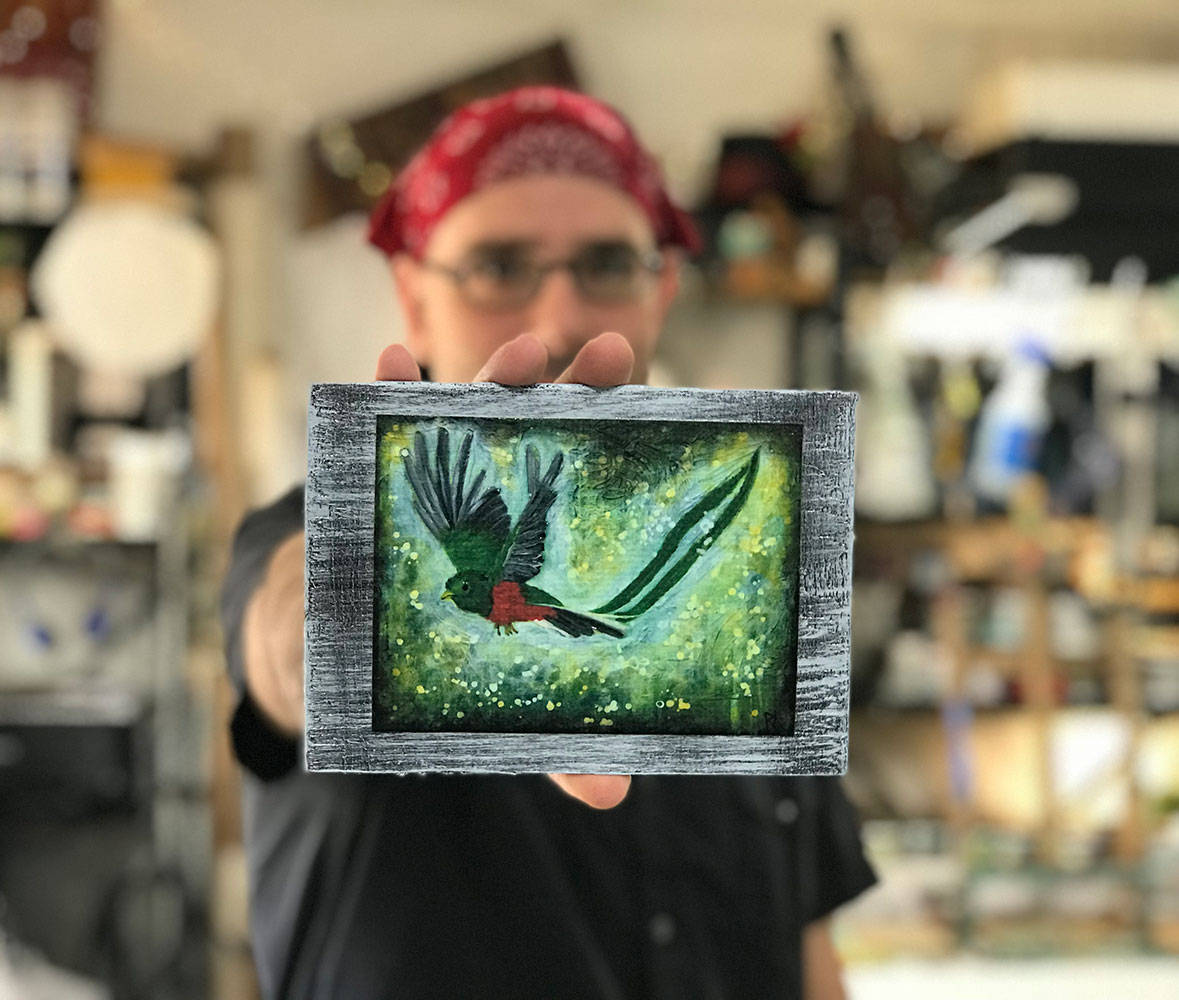 Paradise Bird Rustic Wall Art By Artist Rafi Perez Original Textured ...