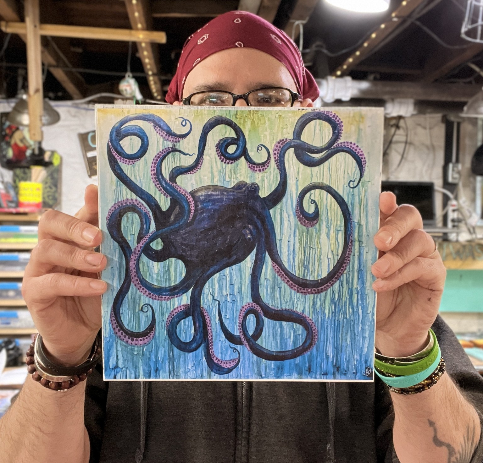 Octopus (Into The Deep) Wall Art By Artist Rafi Perez Textured Artist ...