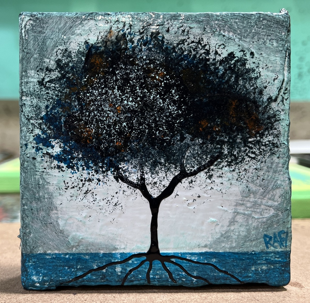 Seasonal JOY No. 1 Tree Paintings Mixed Medium On Canvas 4 Piece By ...